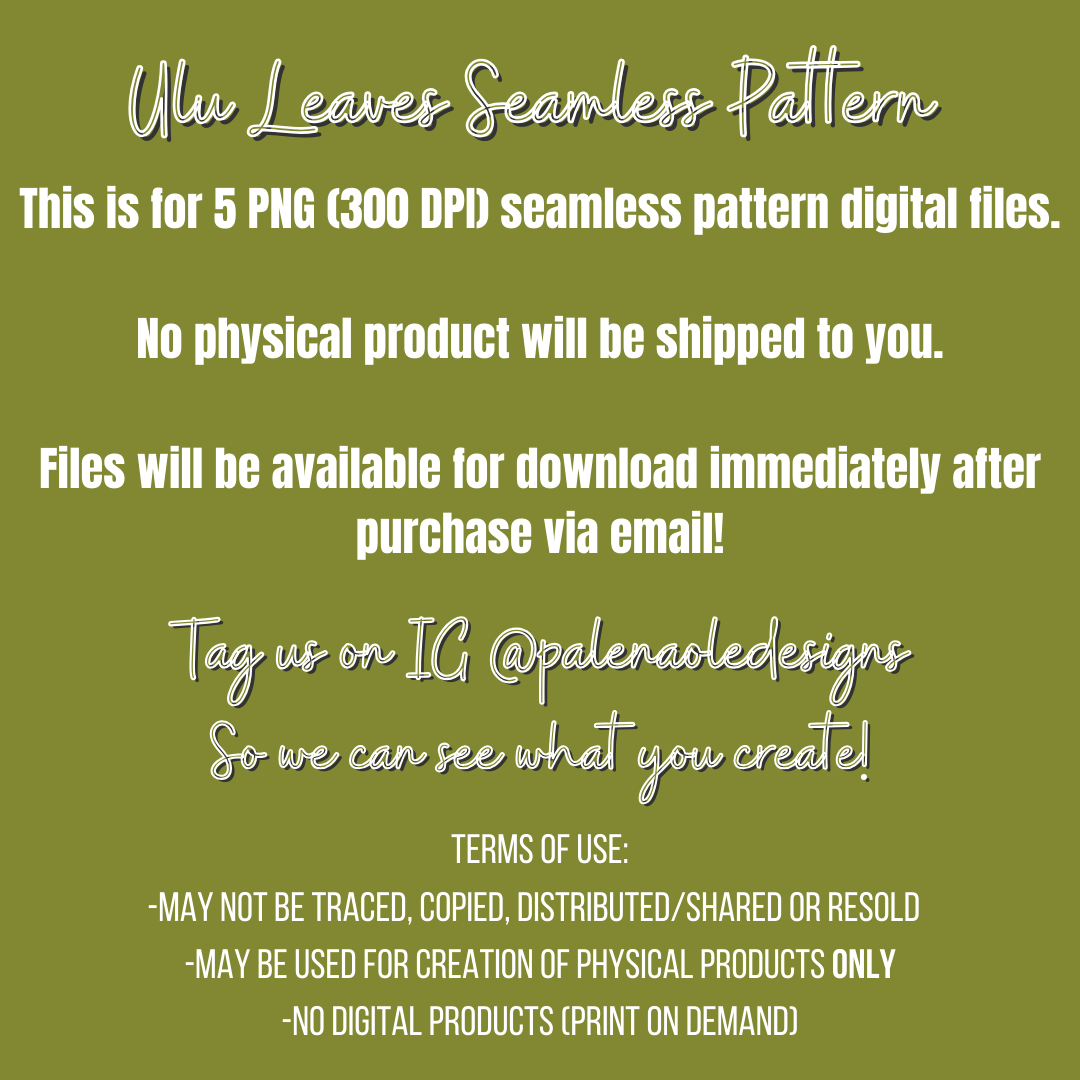 Ulu Leaves Seamless Pattern – Palena ‘Ole Hawaii